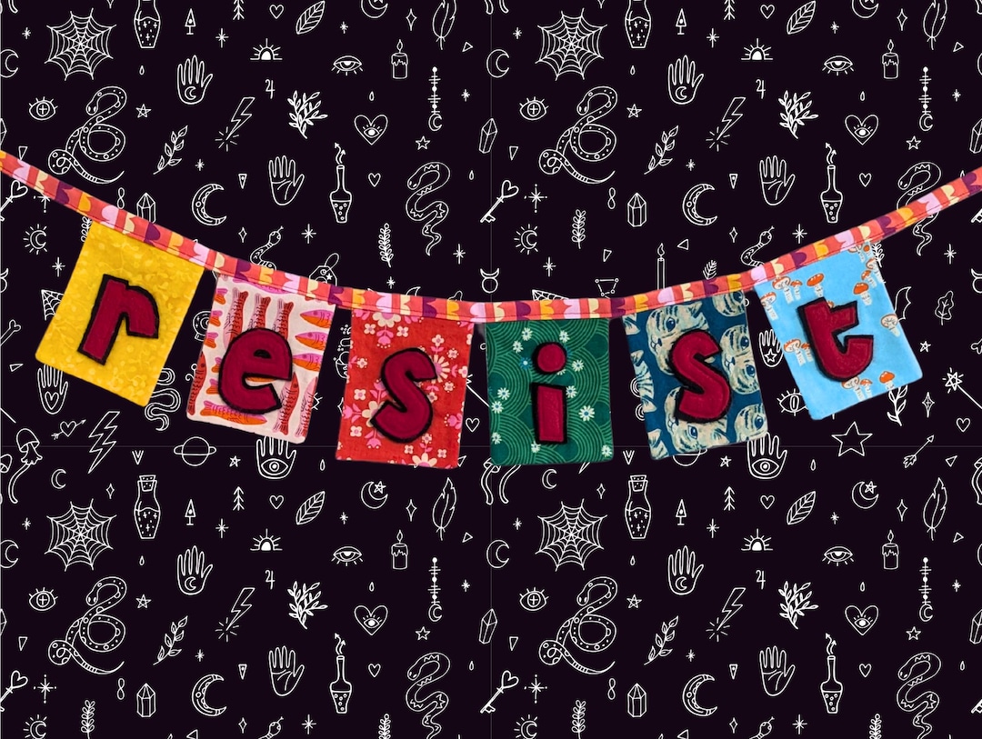 Handmade Resist Banner: Quilting Cotton Protest Decor - Etsy
