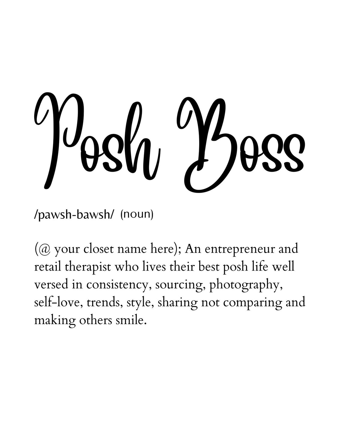 Posh Boss Poshmark Definition Print - Etsy