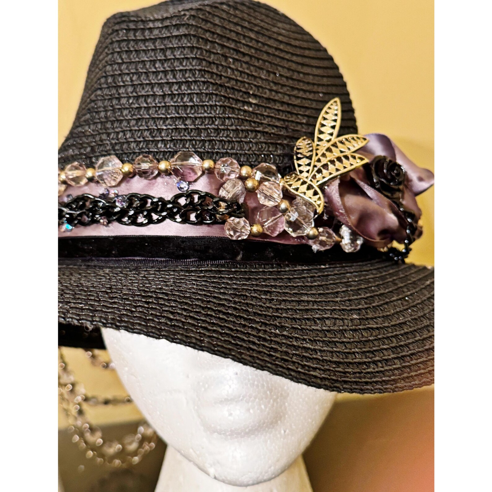 Black many Eras Vintage Chain Waterfall Hat - Etsy