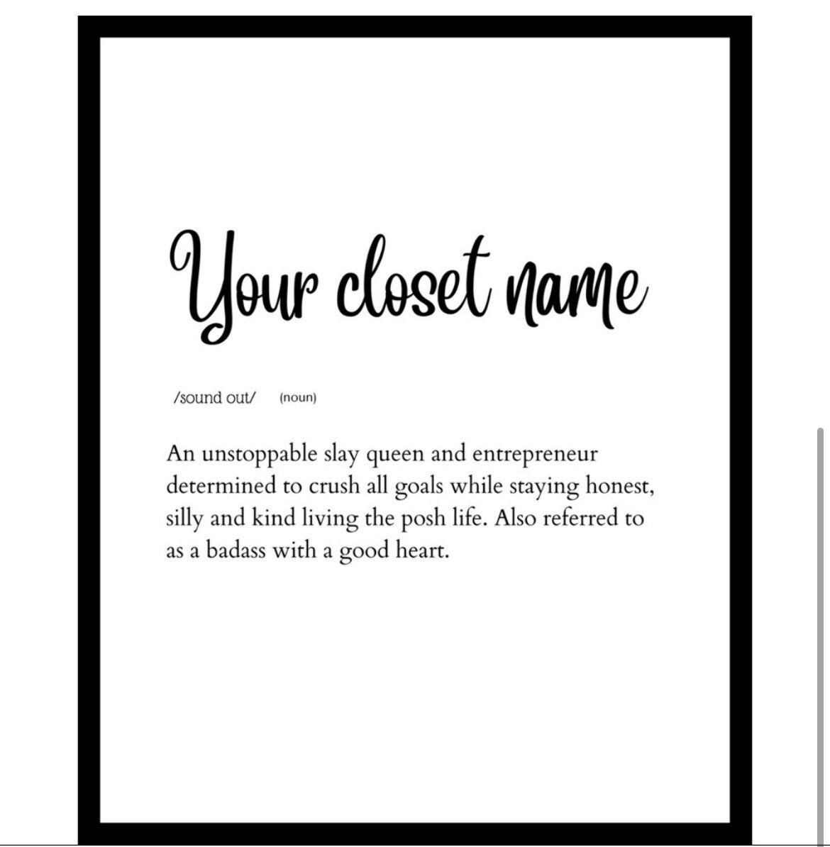 Custom Name or Brand Definition Print - Etsy