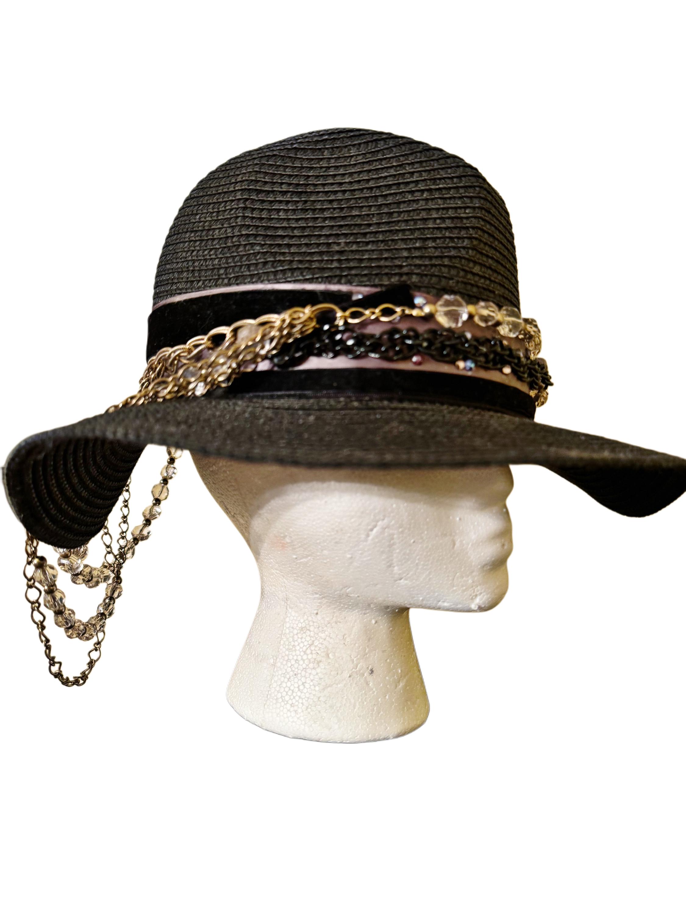 Black many Eras Vintage Chain Waterfall Hat - Etsy