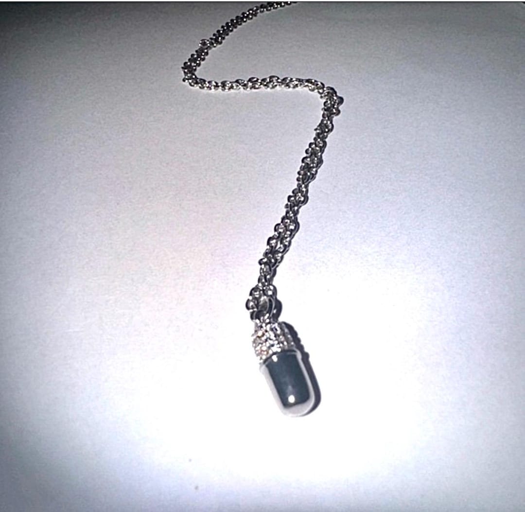 Silver 14k Gold Filled CZ Bling Chill Pill Necklace - Etsy