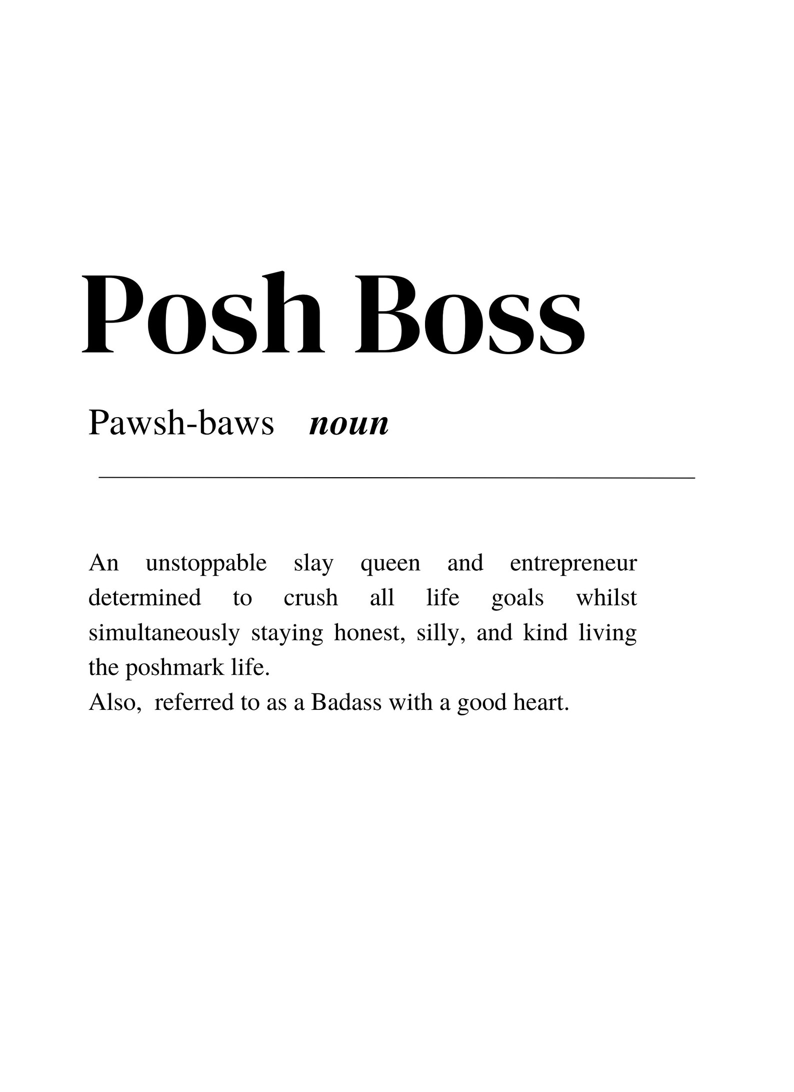 Posh Boss Poshmark Definition Print - Etsy