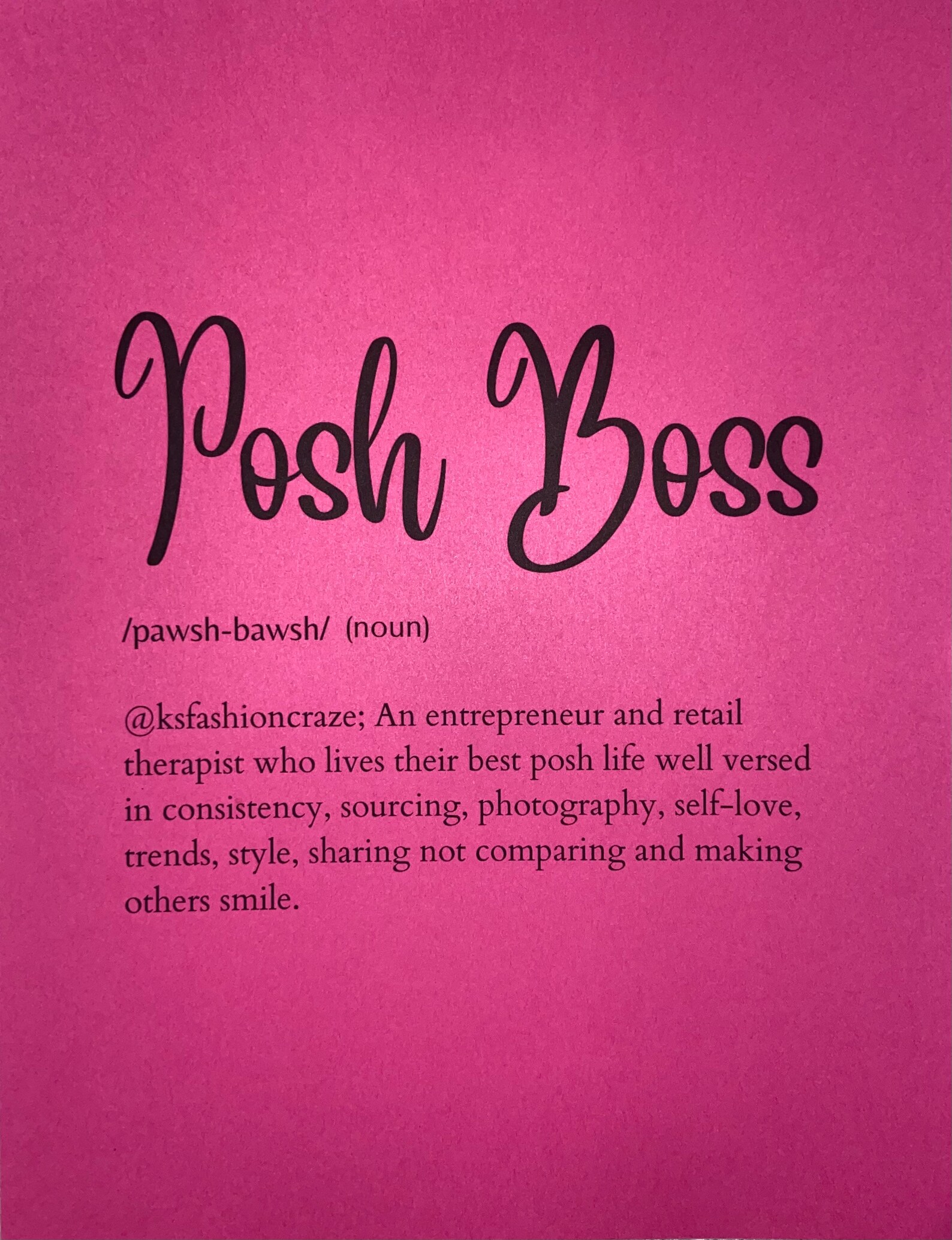 Posh Boss Poshmark Definition Print | Etsy