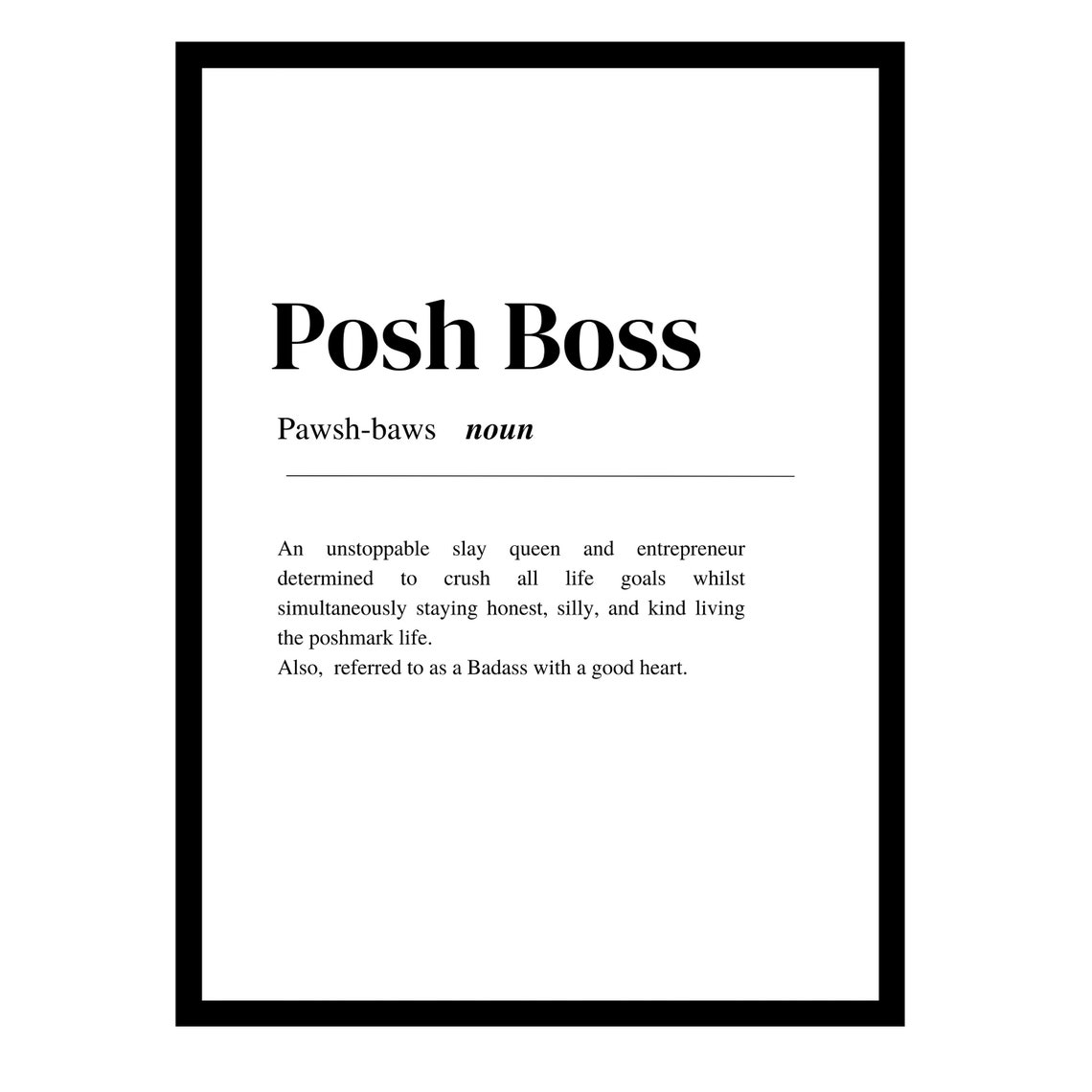 Posh Boss Poshmark Definition Print - Etsy