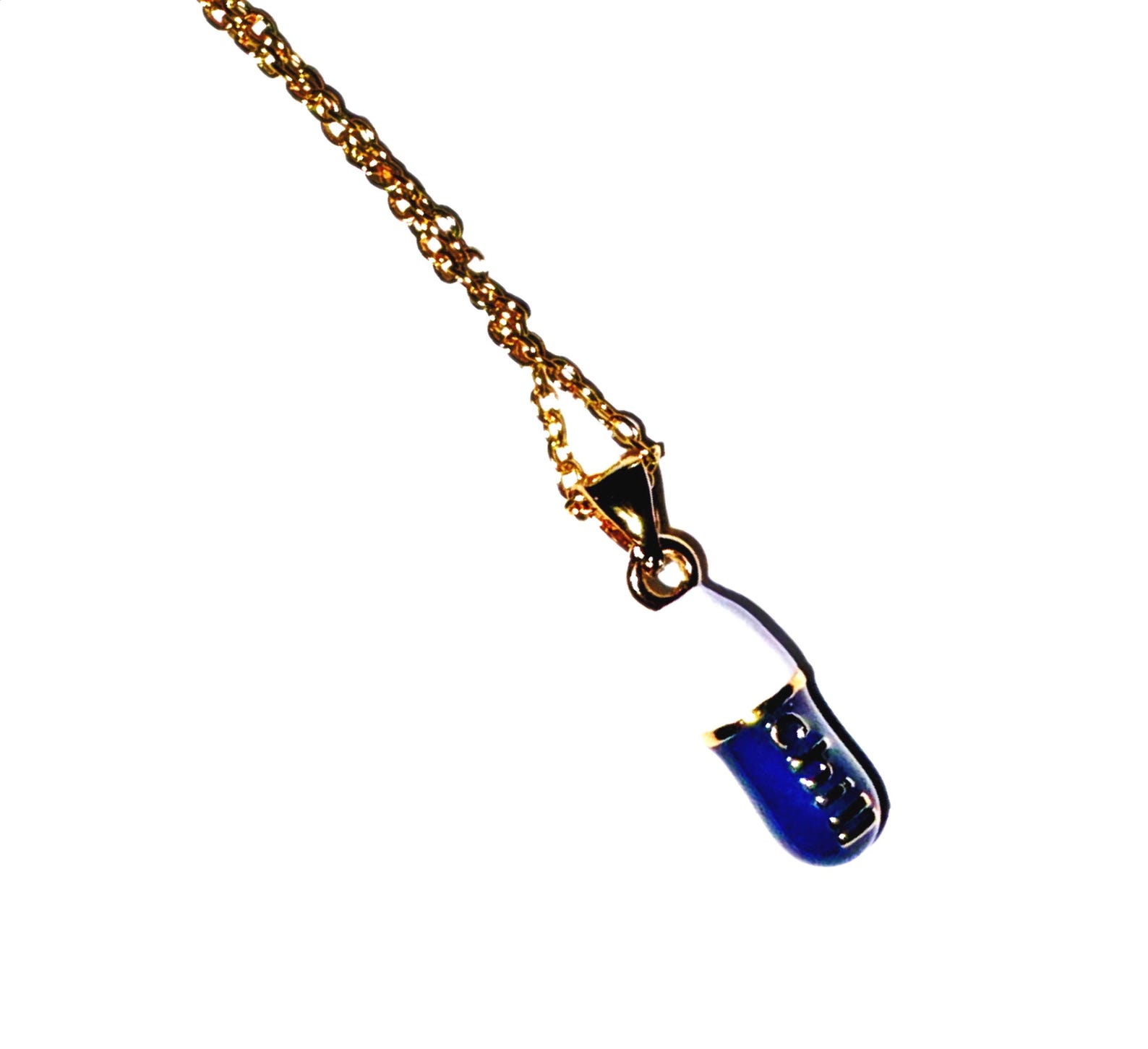 Navy Blue & White Chill Pill Necklace - Etsy
