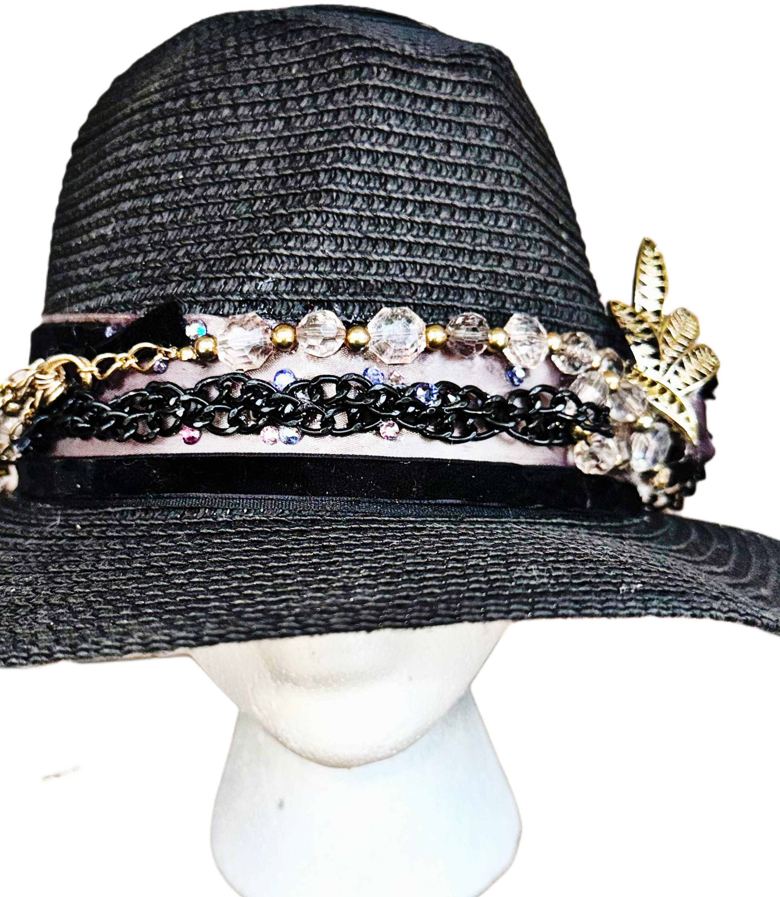 Black many Eras Vintage Chain Waterfall Hat - Etsy