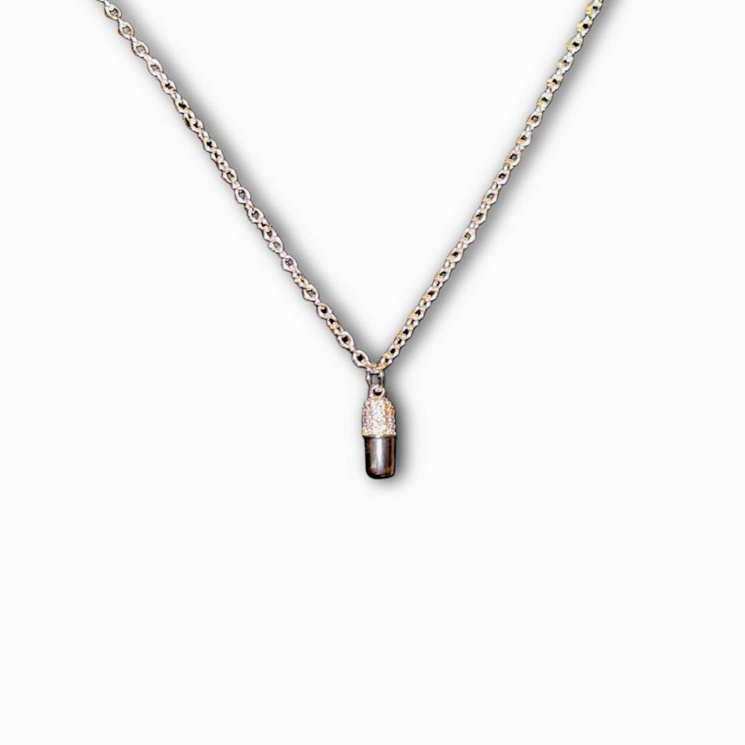 18k Gold Filled Silver Bling Chill Pill Necklace - Etsy