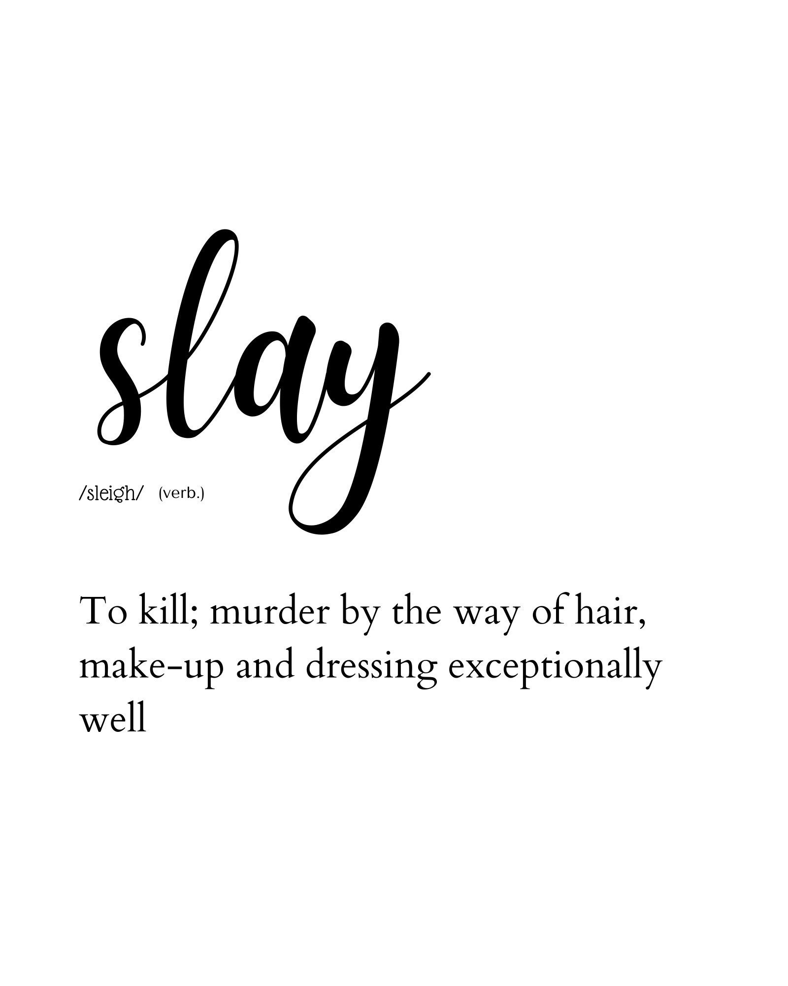 Definition slay Print - Etsy
