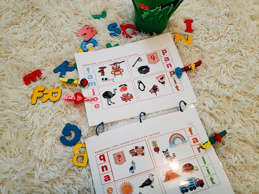 Beginning Sounds Clip Activity, Preschool to Kindergarten Phonics - Etsy