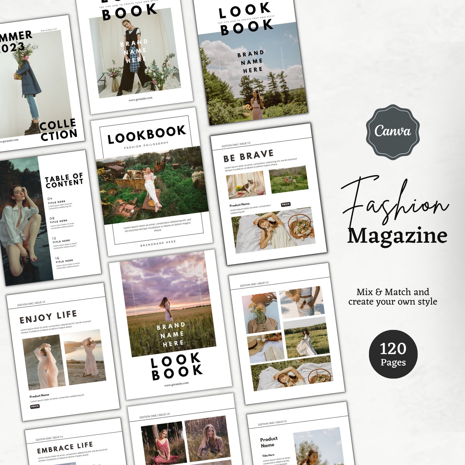 Magazine Template Canva Lookbook Template Product Catalog Template ...