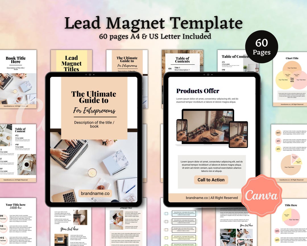 Lead Magnet Template Canva Ebook Template Canva Editable Lead Magnet ...