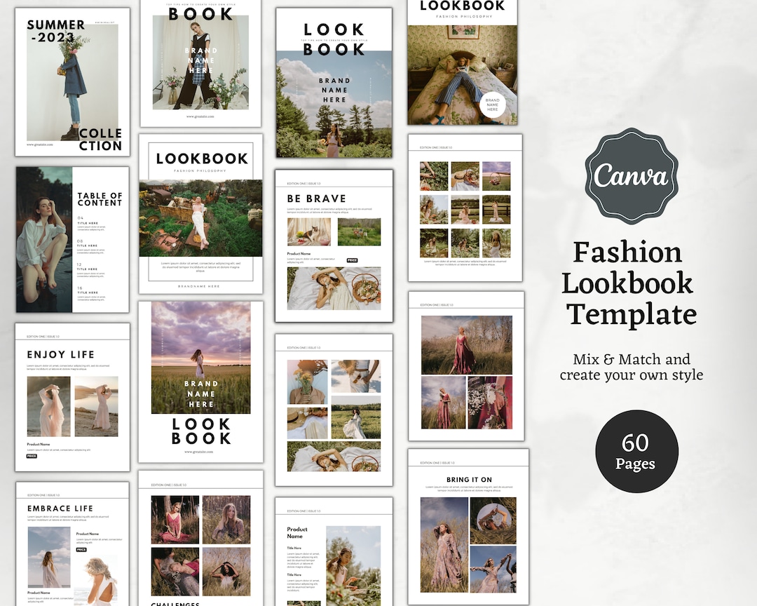 Lookbook Template Canva Magazine Style Template Canva Lookbook Template ...