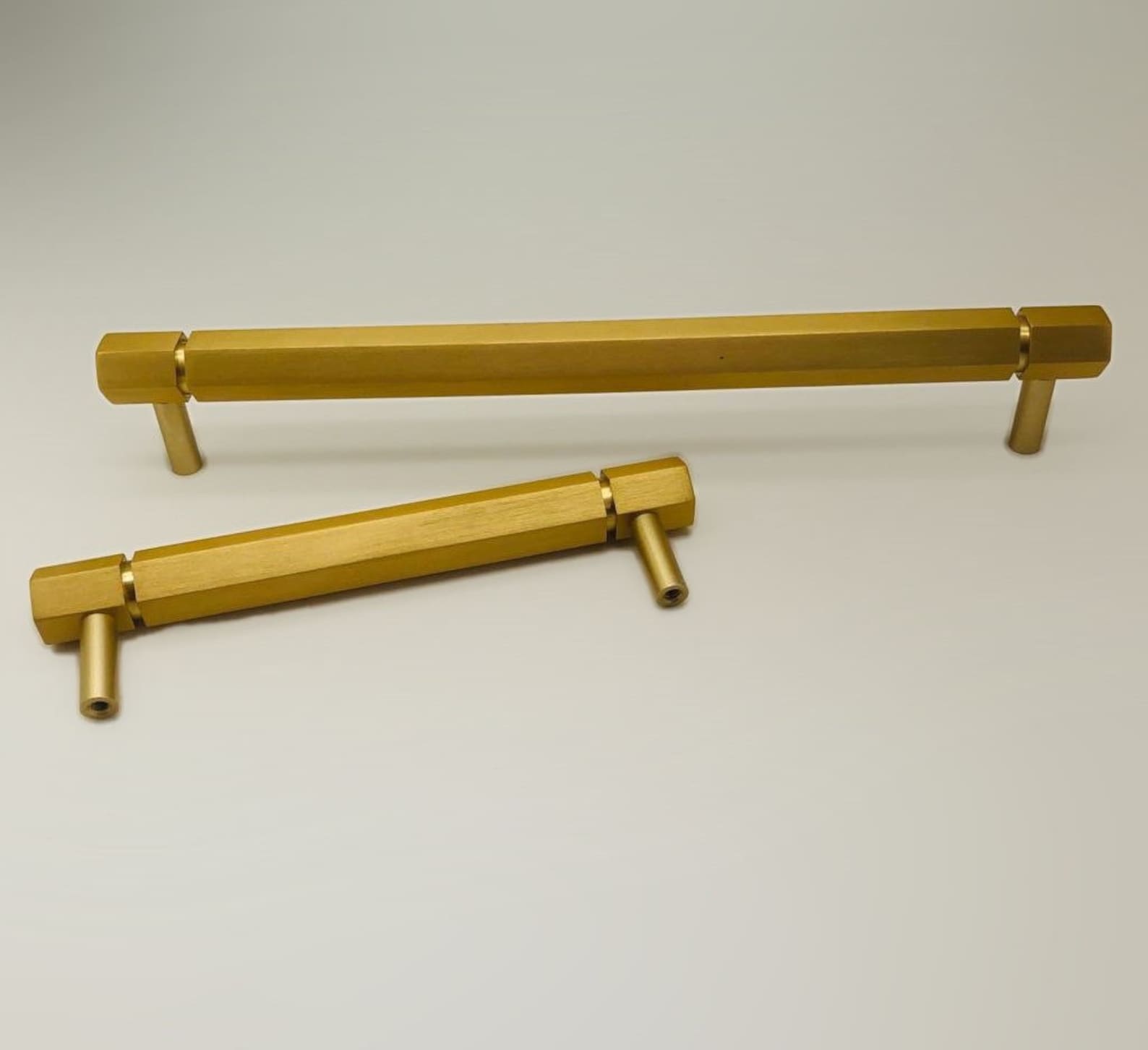 Hexagonal Solid Gold Brass Handle Collection , Brass Door Handles ...