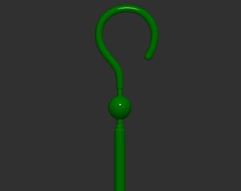 RIDDLER CANE Green Black Question Mark Costume Walking Stick Prop ...