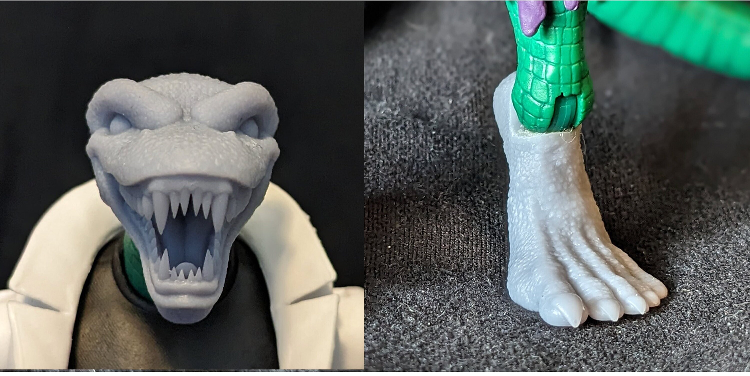 1/12 3D Printed Lizard Head & Feet Combo Sculpt Spider Villain - Etsy