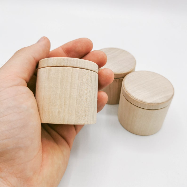 Wood Round Box Unfinished Round Wooden Box Wood Trinket Box - Etsy