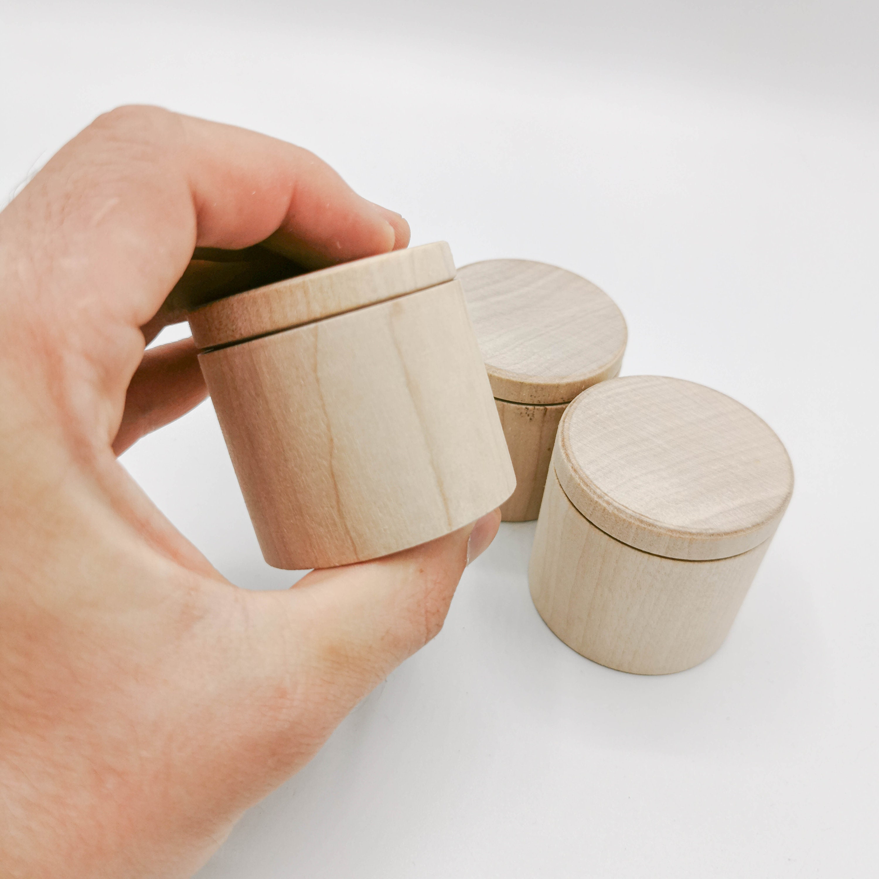 Wood Round Box Unfinished Round Wooden Box Wood Trinket Box - Etsy