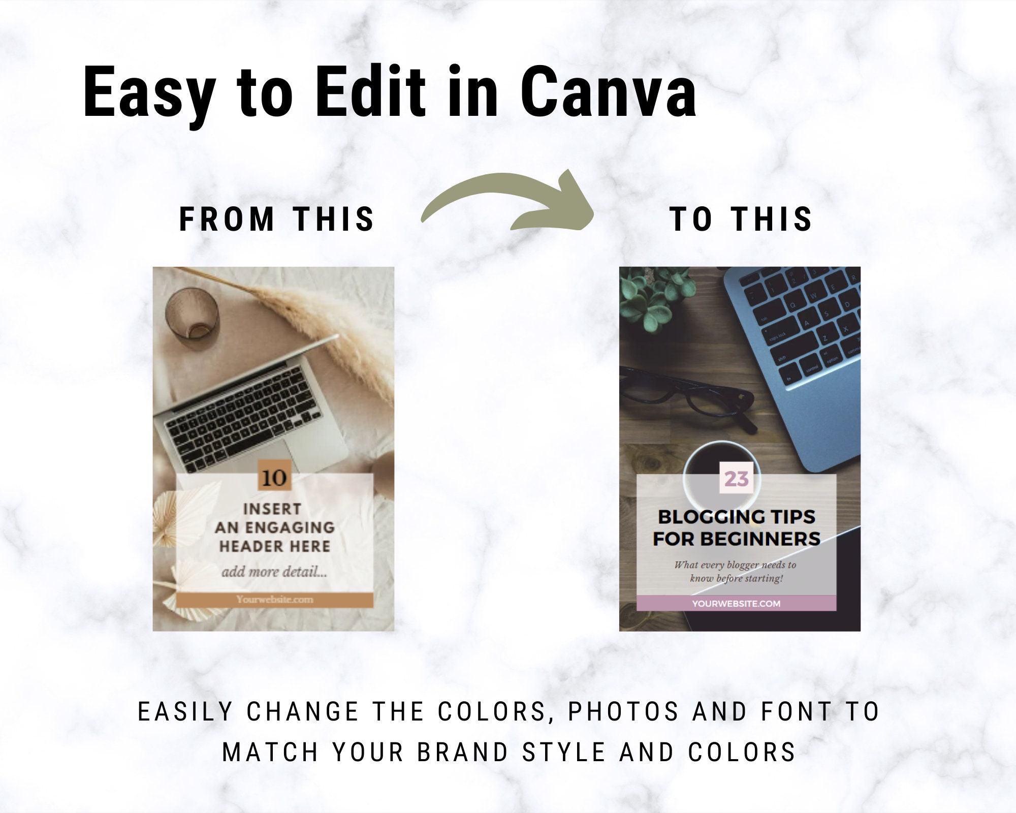 20 Modern Pinterest Pin Templates for Your Blog and Business | Editable ...