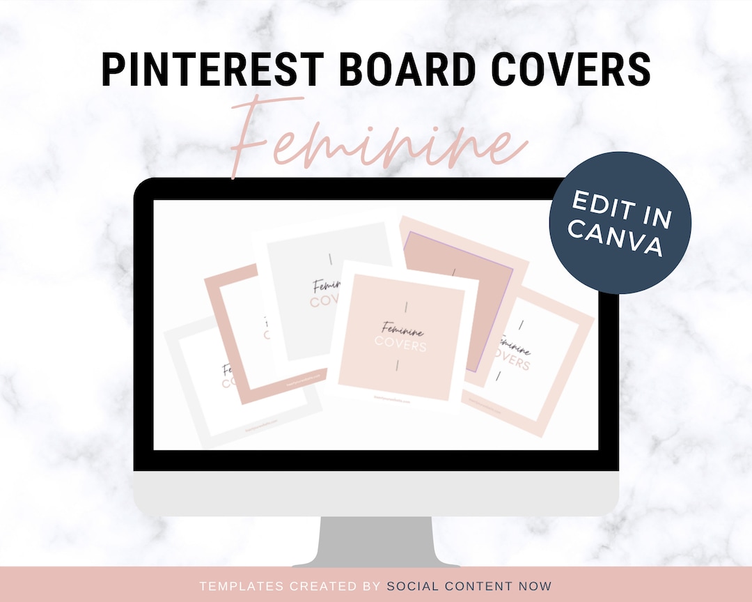Pinterest Board Covers | Feminine Design | Customizable Canva Template ...