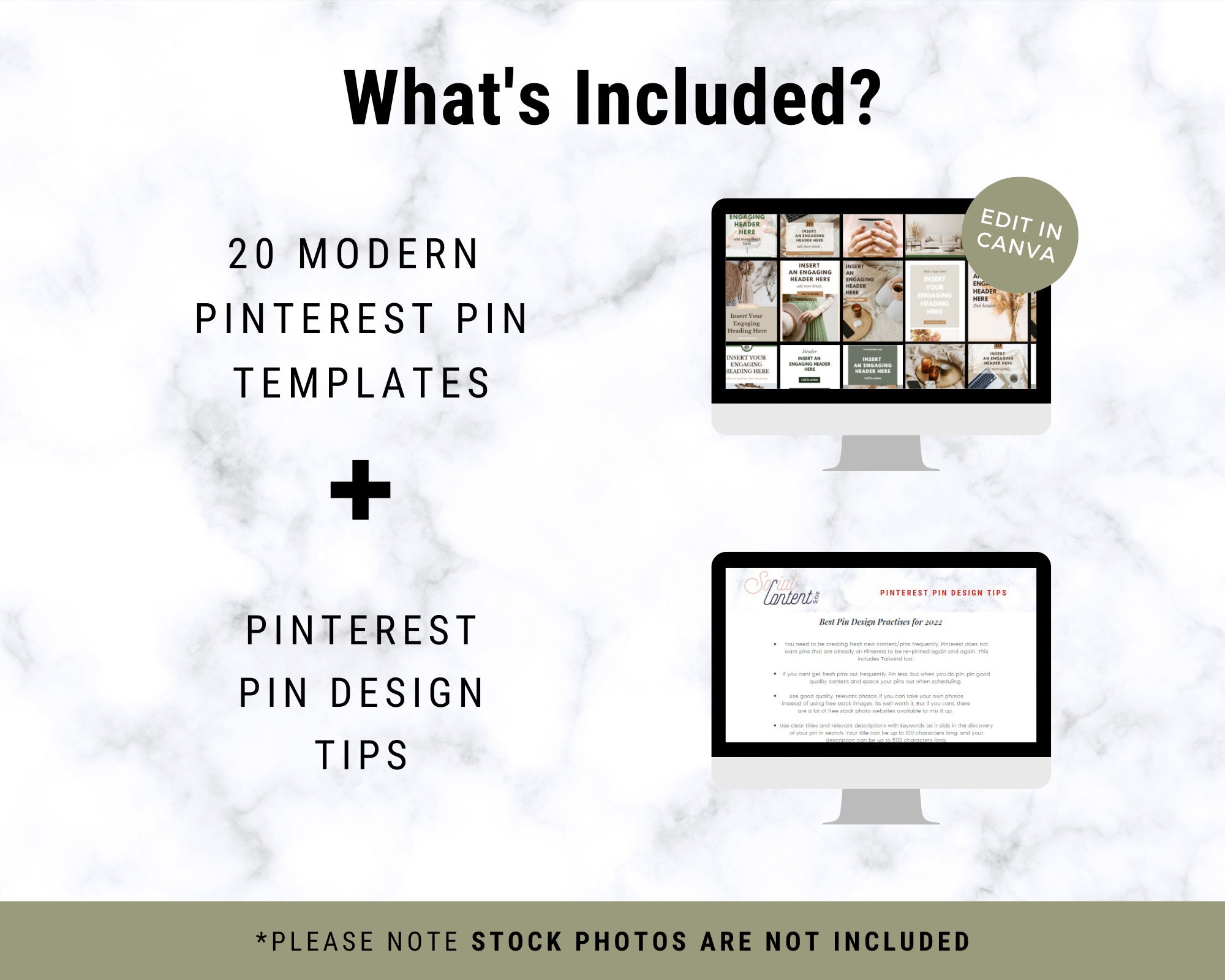 20 Modern Pinterest Pin Templates for Your Blog and Business | Editable ...