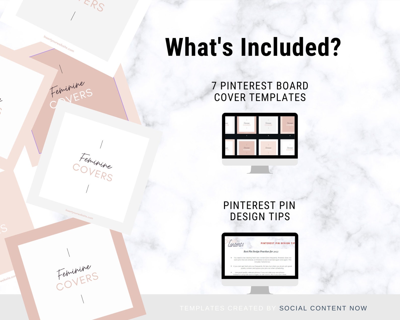 Pinterest Board Covers | Feminine Design | Customizable Canva Template ...