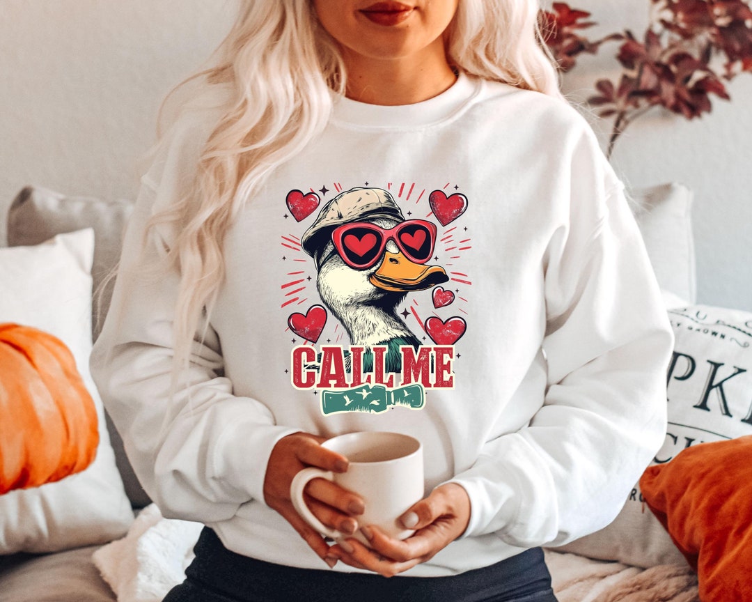 Call Me Duck T-shirt - Valentines Day T-shirt - Duck With Heart Glasses ...