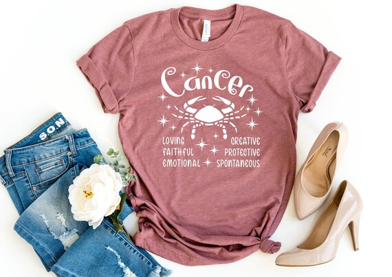 Cancer Shirt Zodiac Sign Tshirt Cancer Zodiac T Shirt Etsy