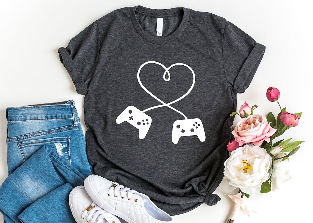 Heart Gamepad Shirt - Love Game Controller Shirt - Valentines Day Shirt - Gamer Valentine Shirt ...