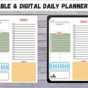 Printable and Digital Daily Planner Sheet, Daily Schedule, Printable ...