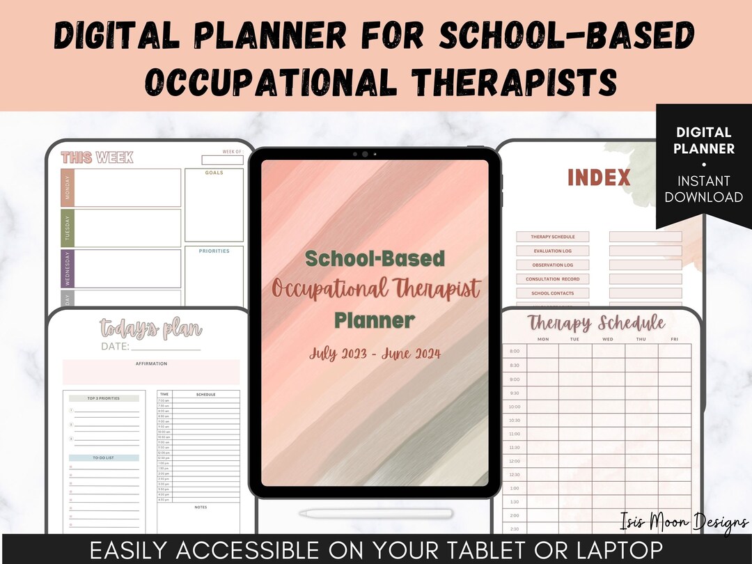 School Based Occupational Therapist Digital Planner, OT Planner ...