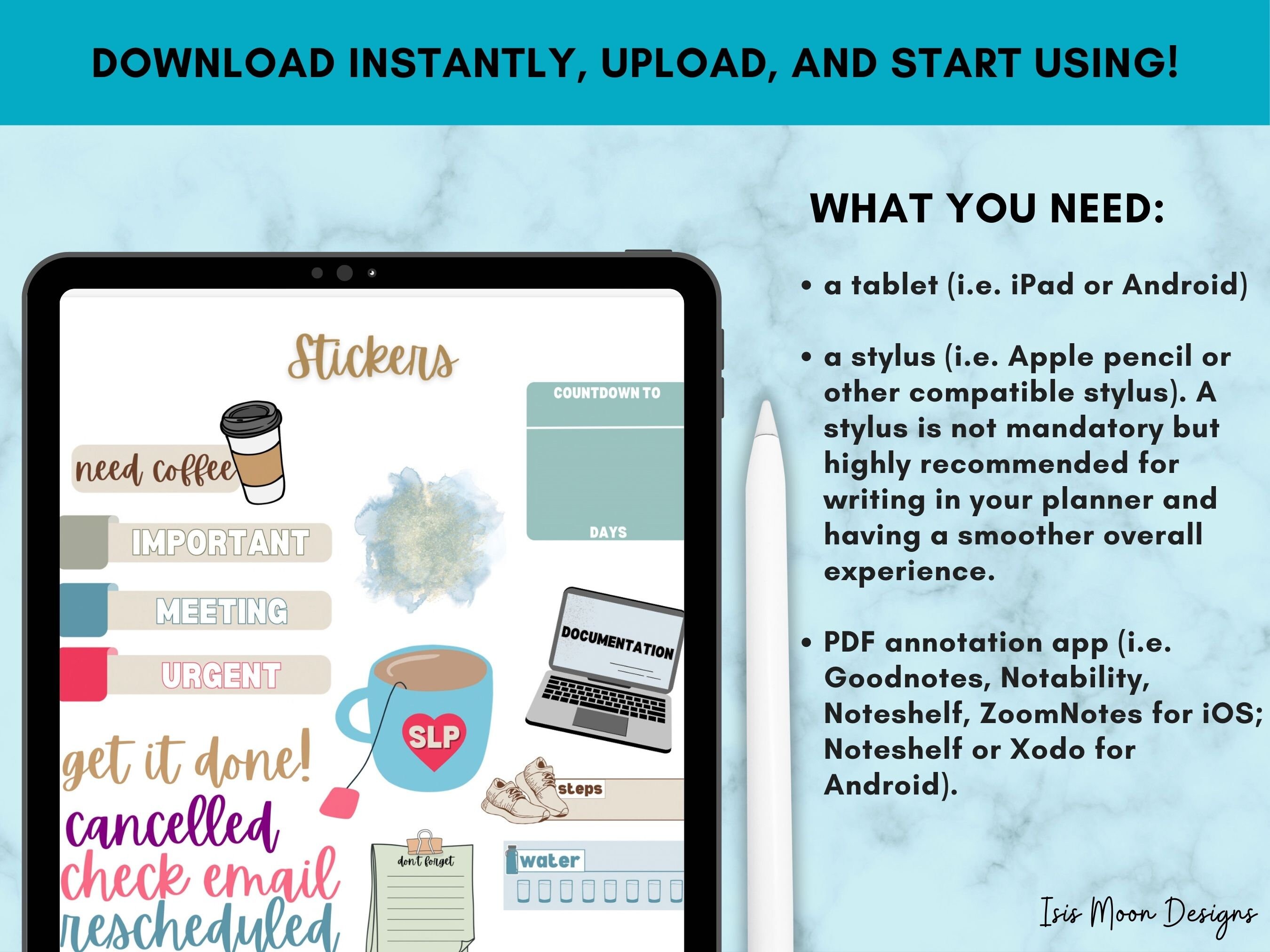 School Based Speech Therapist Digital Planner, SLP Planner, School ...