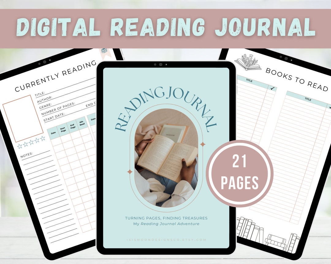 Digital Reading Journal, Reading Tracker, Digital Reading Planner ...
