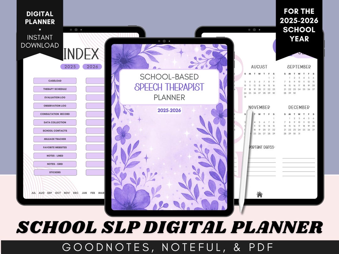 School Based Speech Therapist Digital Planner, SLP Planner, School ...