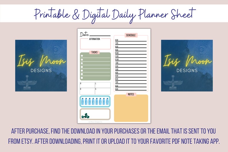 Printable and Digital Daily Planner Sheet, Daily Schedule, Printable ...