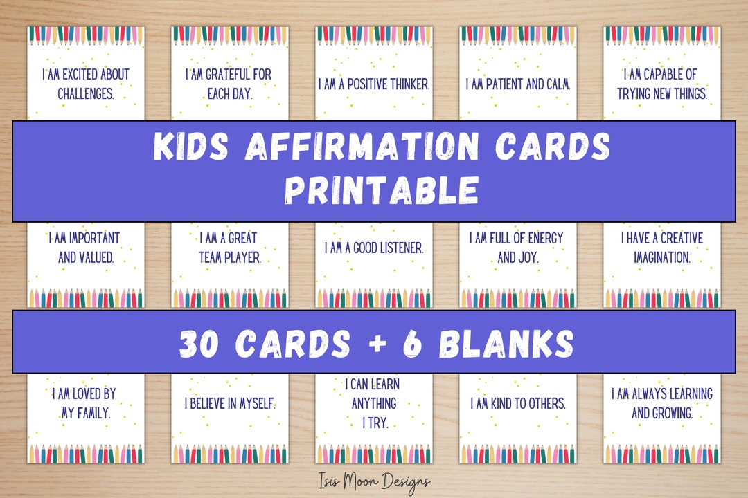 Kids Affirmations - Printable Cards, Affirmation Cards for Kids ...