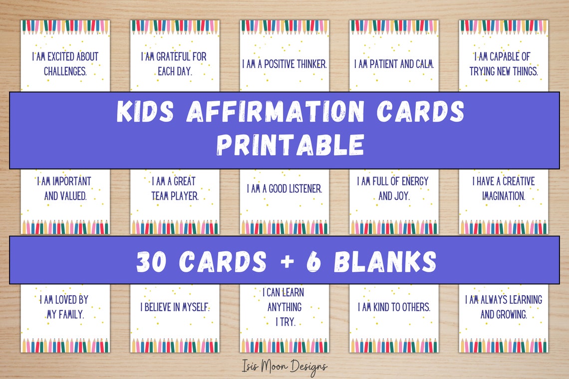 Kids Affirmations - Printable Cards, Affirmation Cards for Kids ...