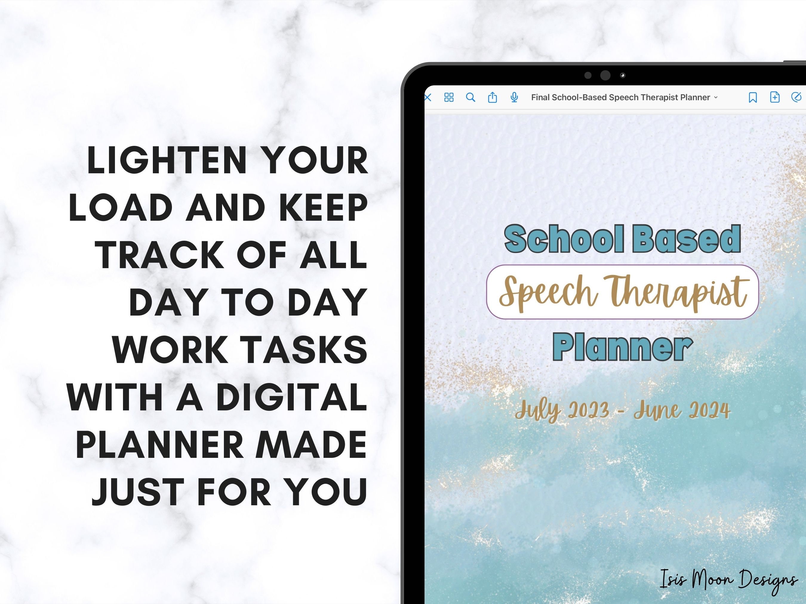 School Based Speech Therapist Digital Planner, SLP Planner, School ...