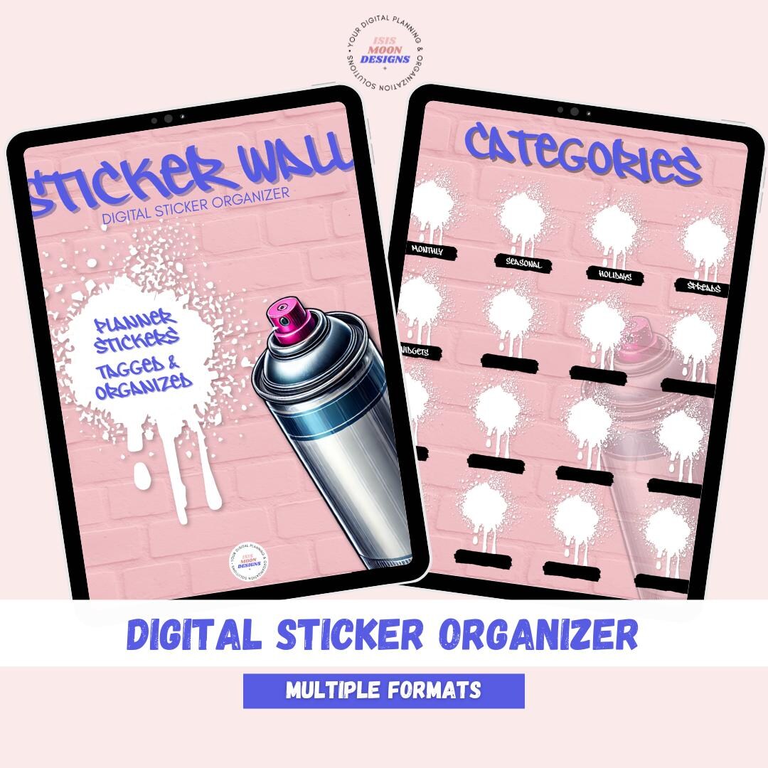 Digital Sticker Organizer, Hyperlinked Sticker Book for Goodnotes ...