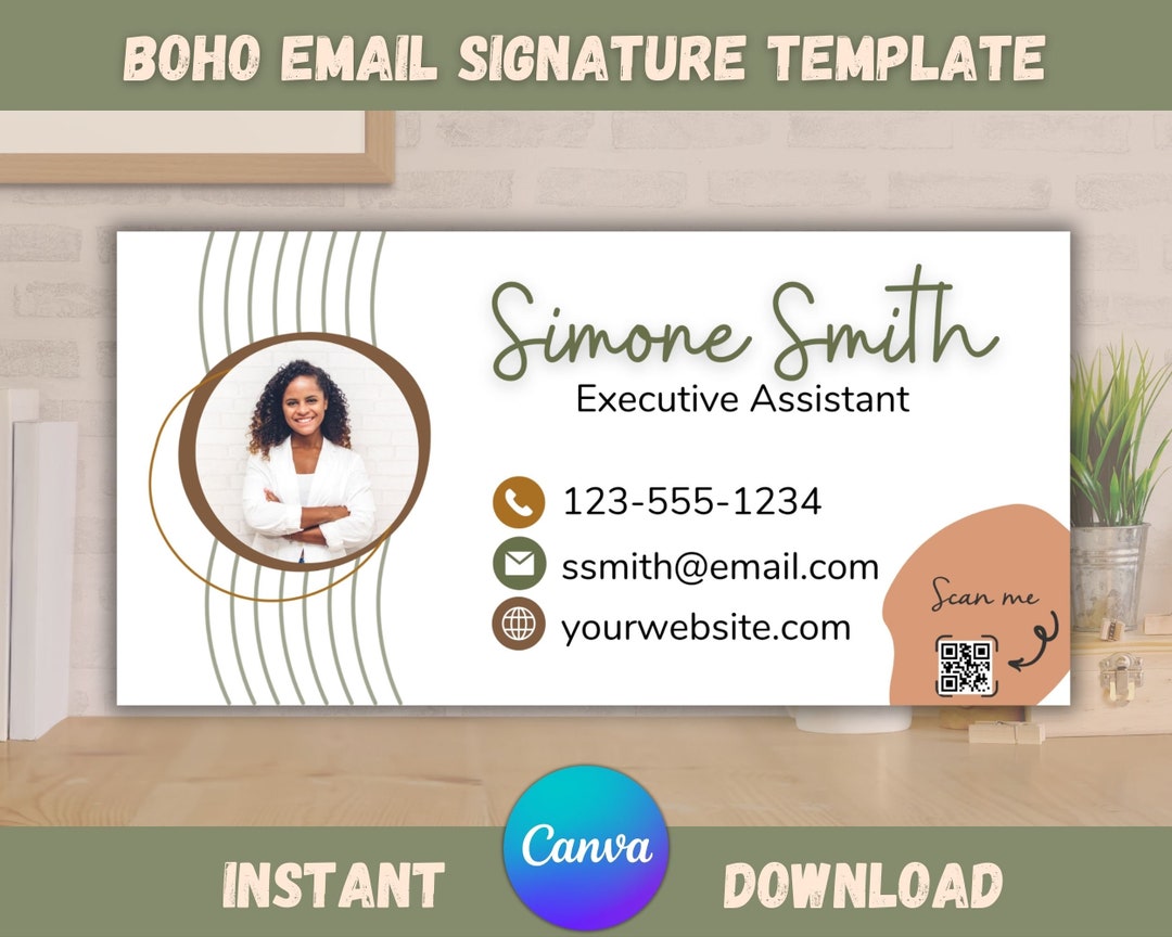 Email Signature Template for Canva With Picture or Logo, Gmail ...