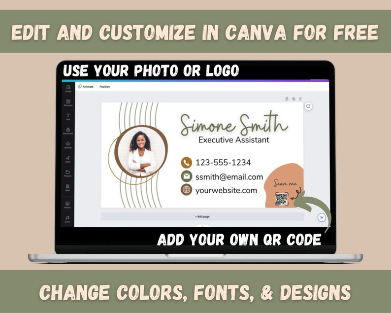 Email Signature Template for Canva With Picture or Logo, Gmail ...