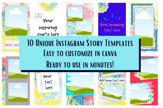 10 Instagram Story Canva Templates Colorful Paint Splash | Etsy