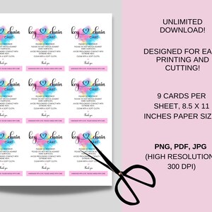 Keychain Care Card, Keychain Care Instructions Card, Printable Instant ...