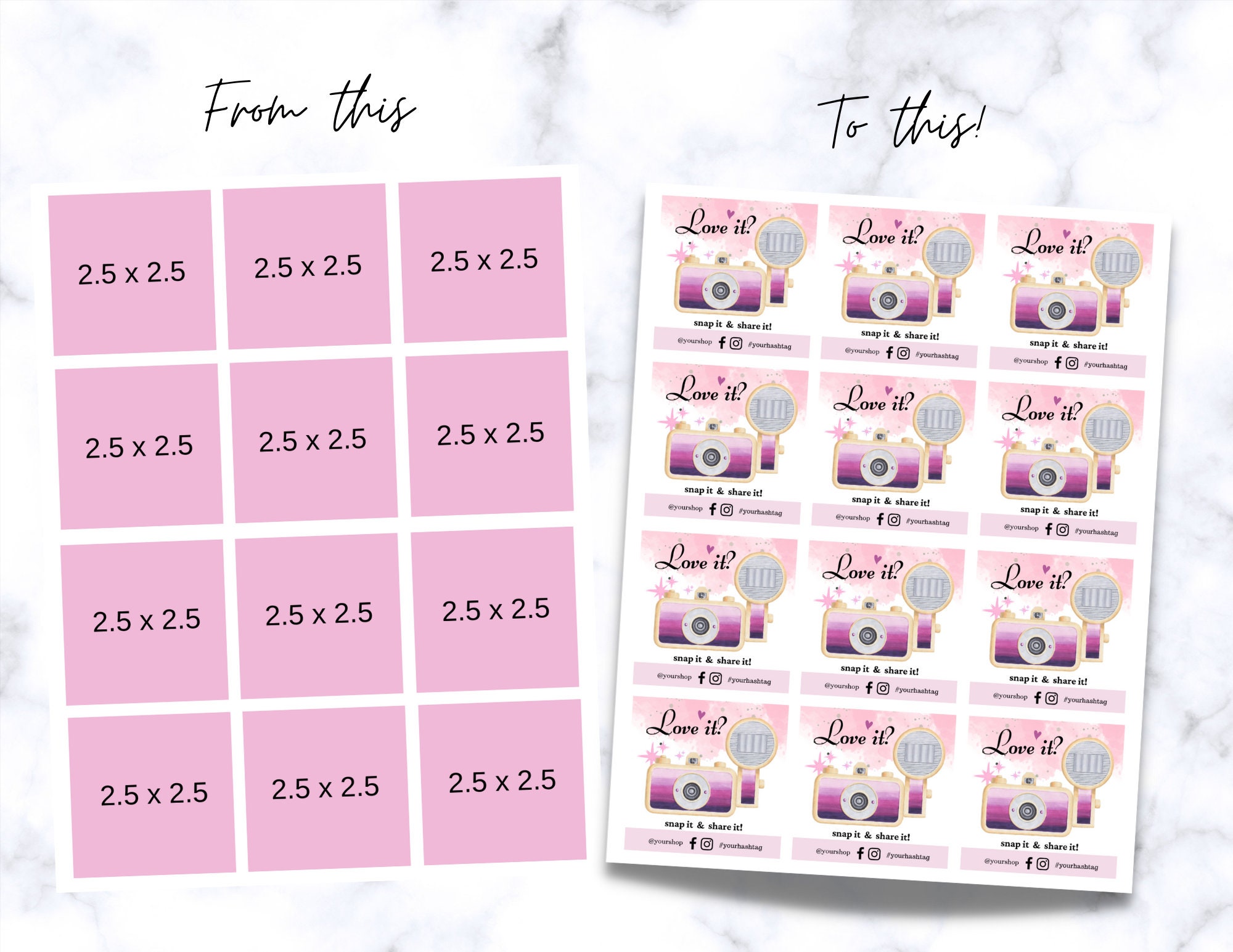 Editable Snap and Share Card, Template, Instant Download Social Media ...