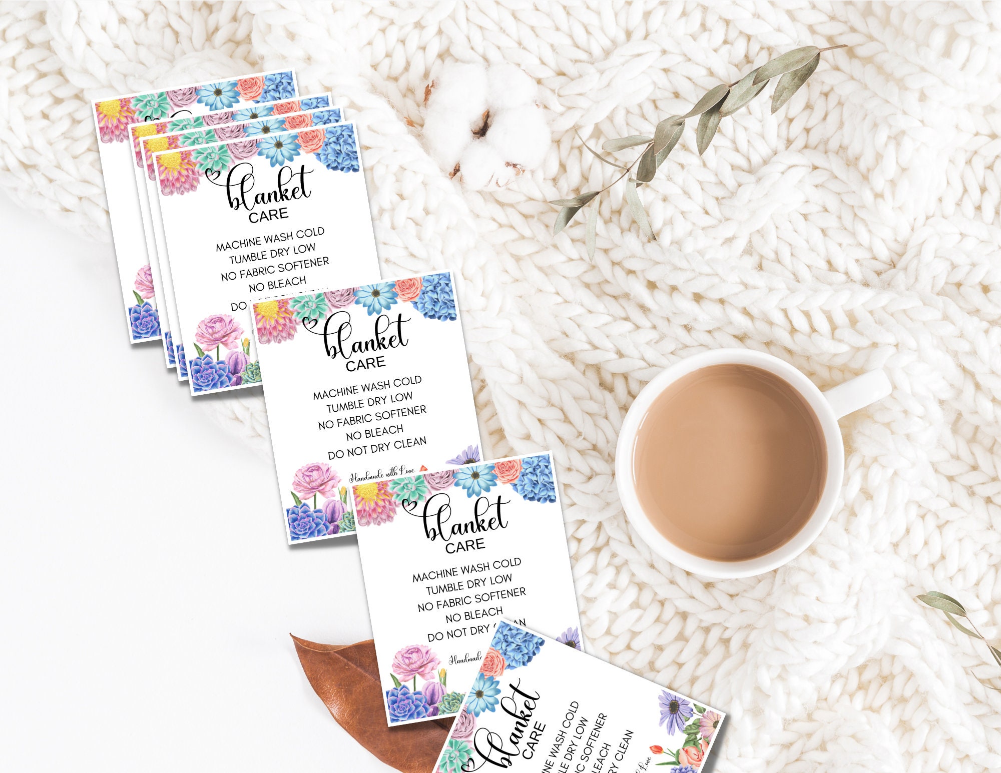 Blanket Care Card Printable, Floral Design (instant Download) - Etsy