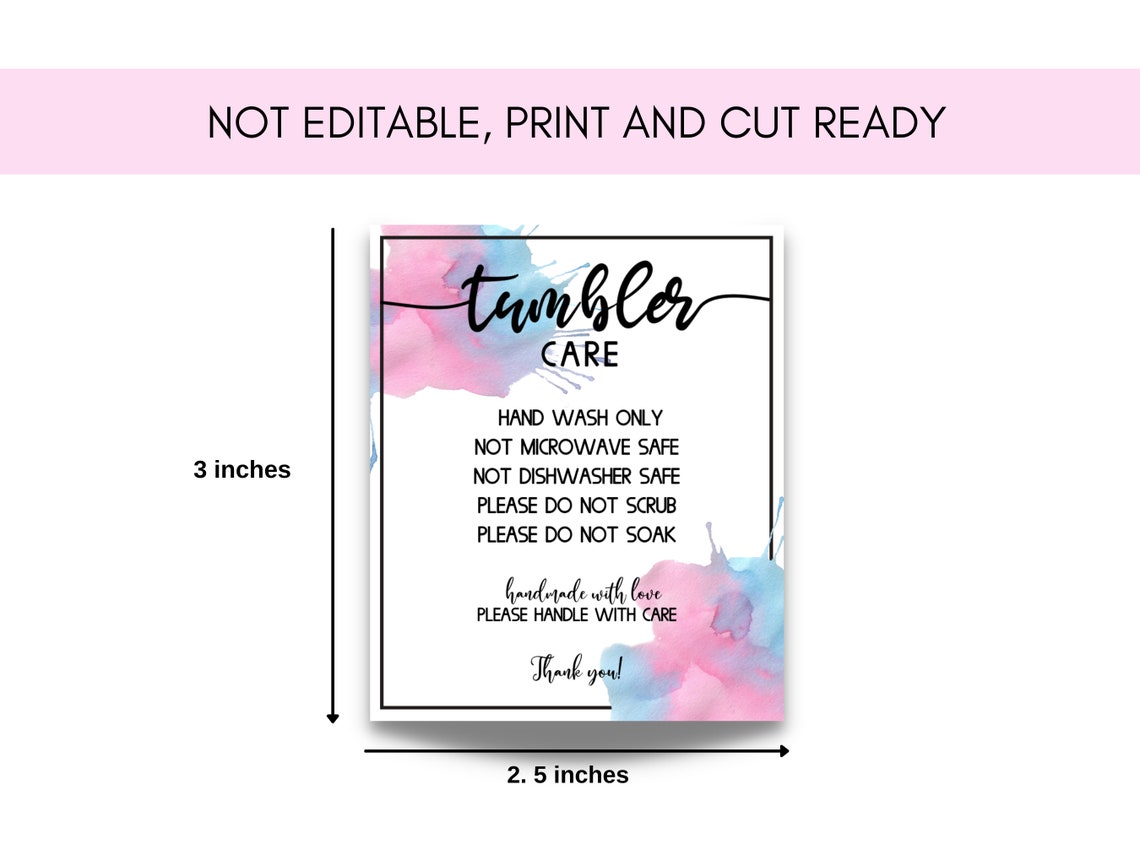 Care Card Bundle Printable Care Instructions for Small - Etsy