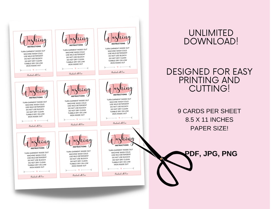 Care Card Bundle Printable Instructions Cards for Small - Etsy