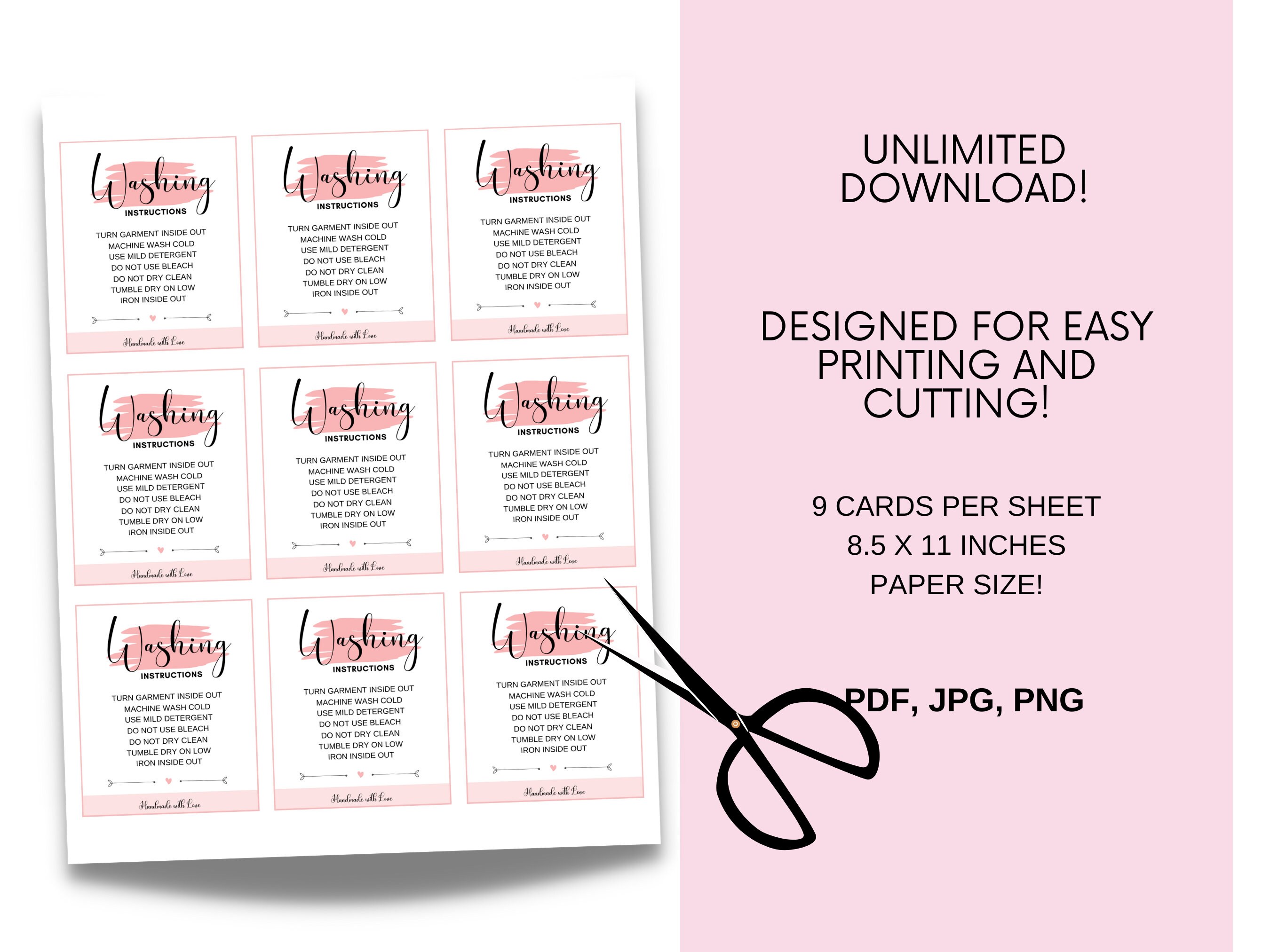Care Card Bundle Printable Instructions Cards for Small - Etsy