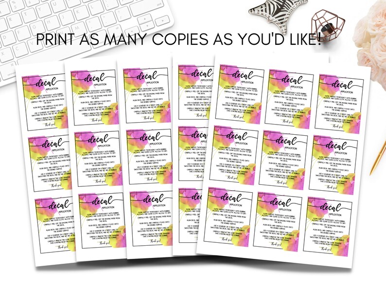 Vinyl Decal Application Card How to Apply Vinyl Decal - Etsy