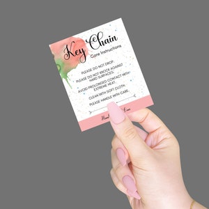 Keychain Care Card, Printable Key Chain Instructions, Instant Download ...